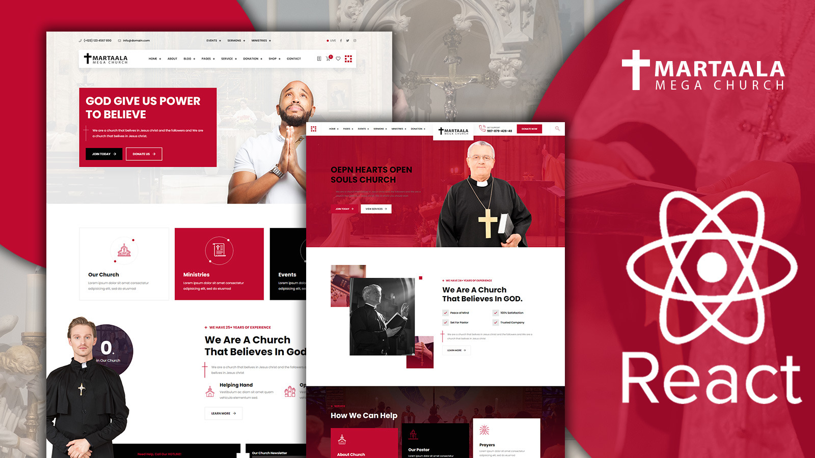 Martalaa Church and Multi Purpose React JS Website Template