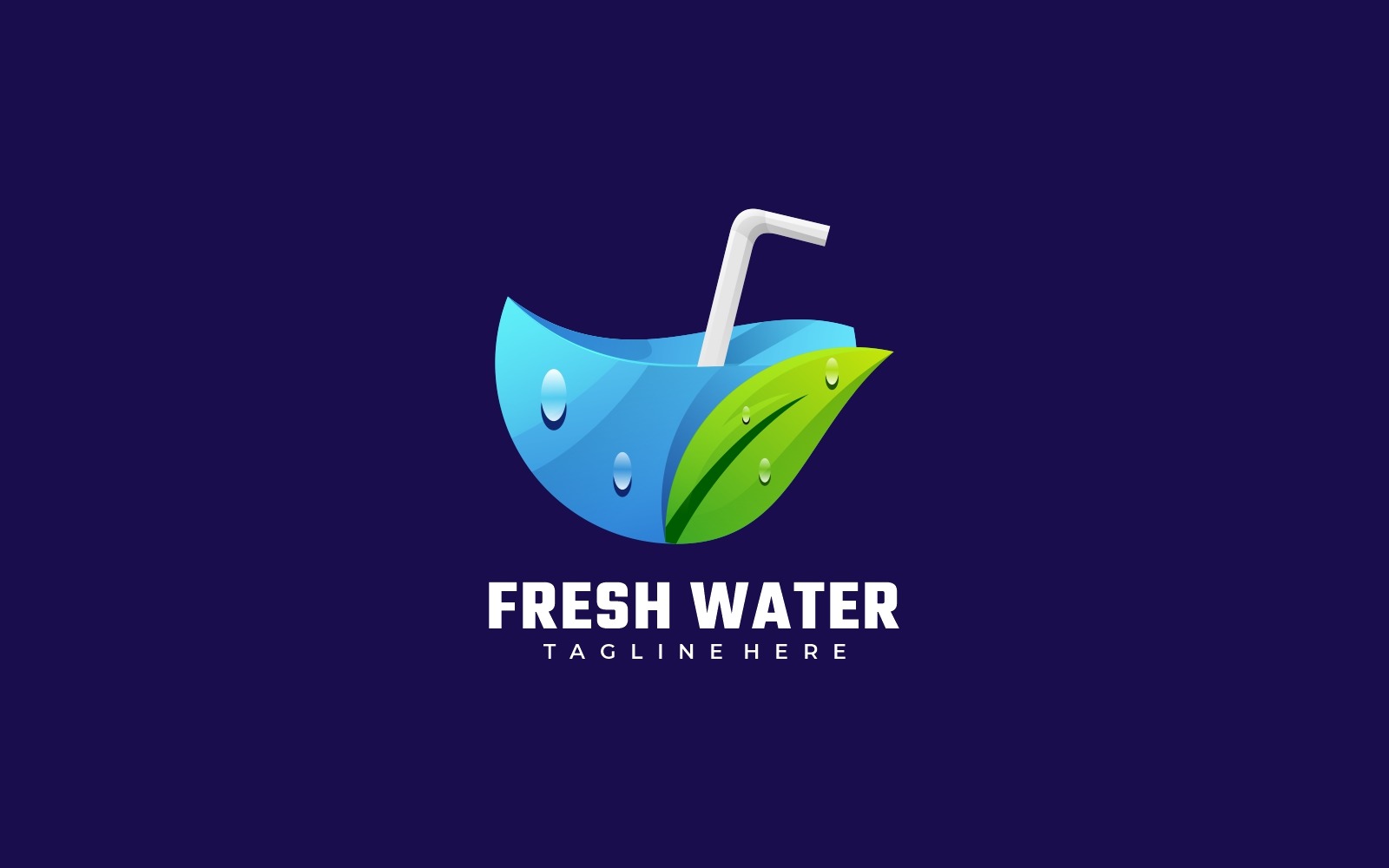 Fresh Water Gradient Logo #205034 - TemplateMonster