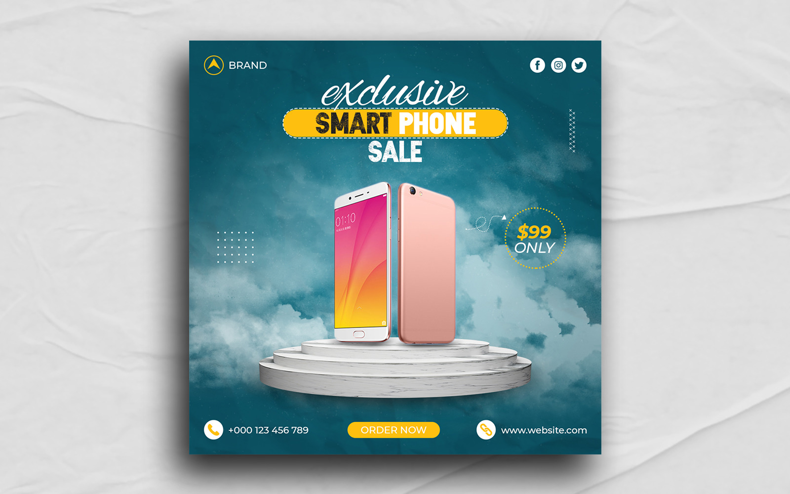 Smart Phone Sale Social Media Post Template - TemplateMonster