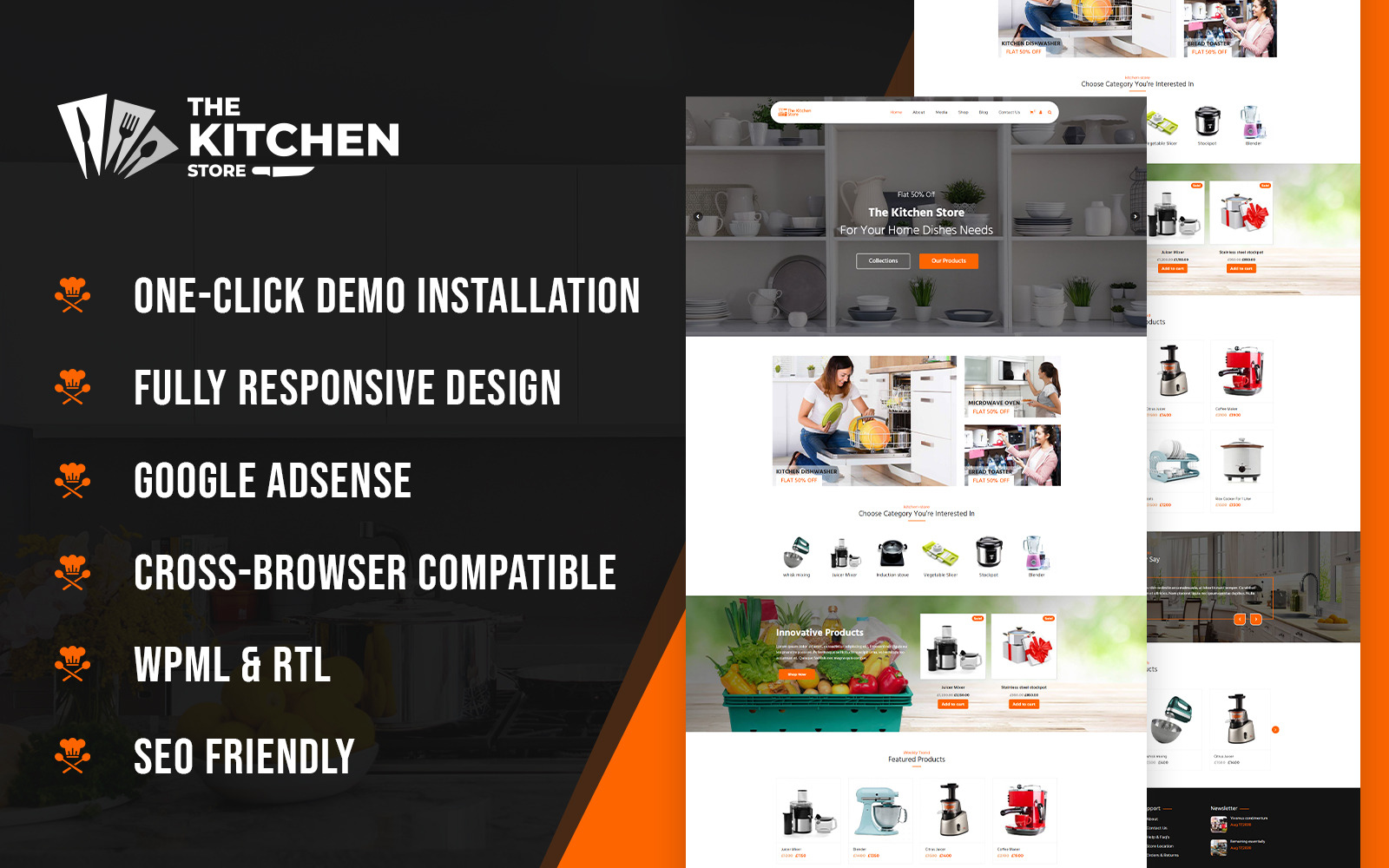 The Kitchen Store WooCommerce Theme #205327 - TemplateMonster