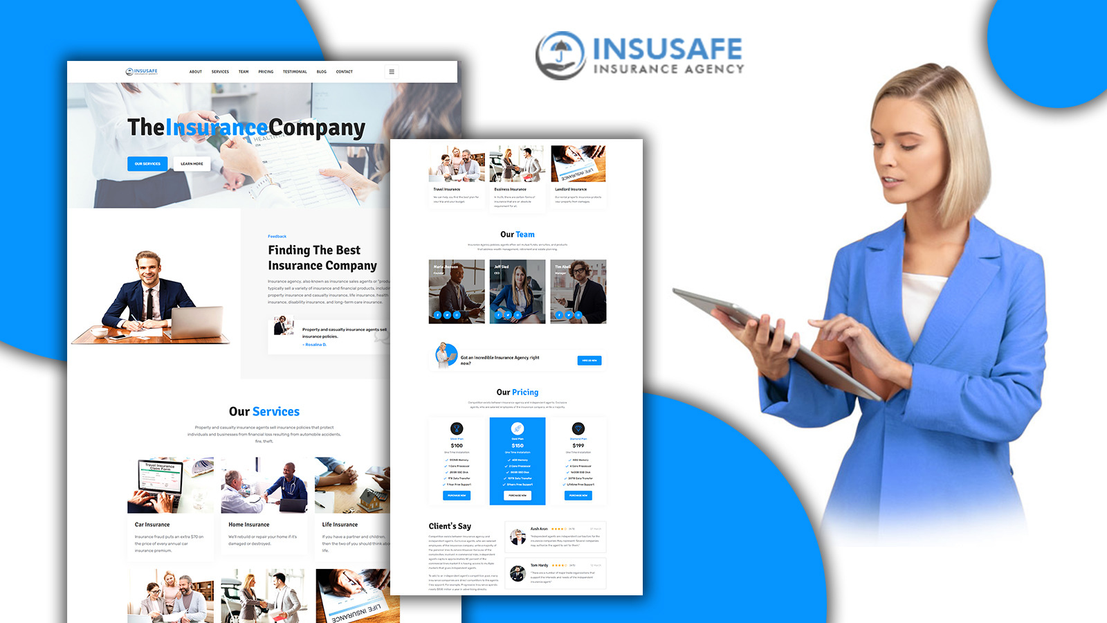 Insusafe Insurance Package Landing Page HTML5 Template
