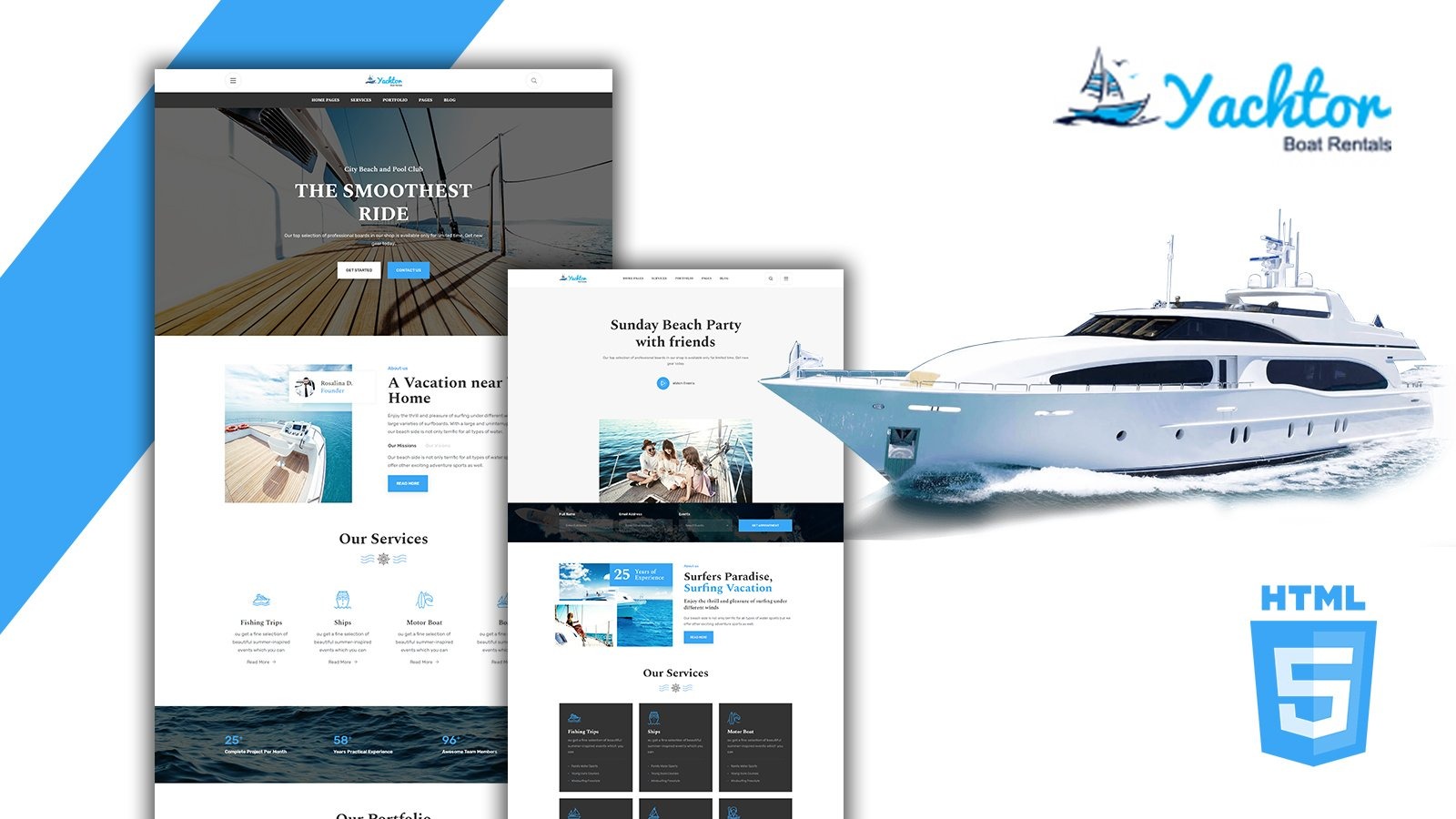 Yachtor Yacht Charter HTML5 Website Template