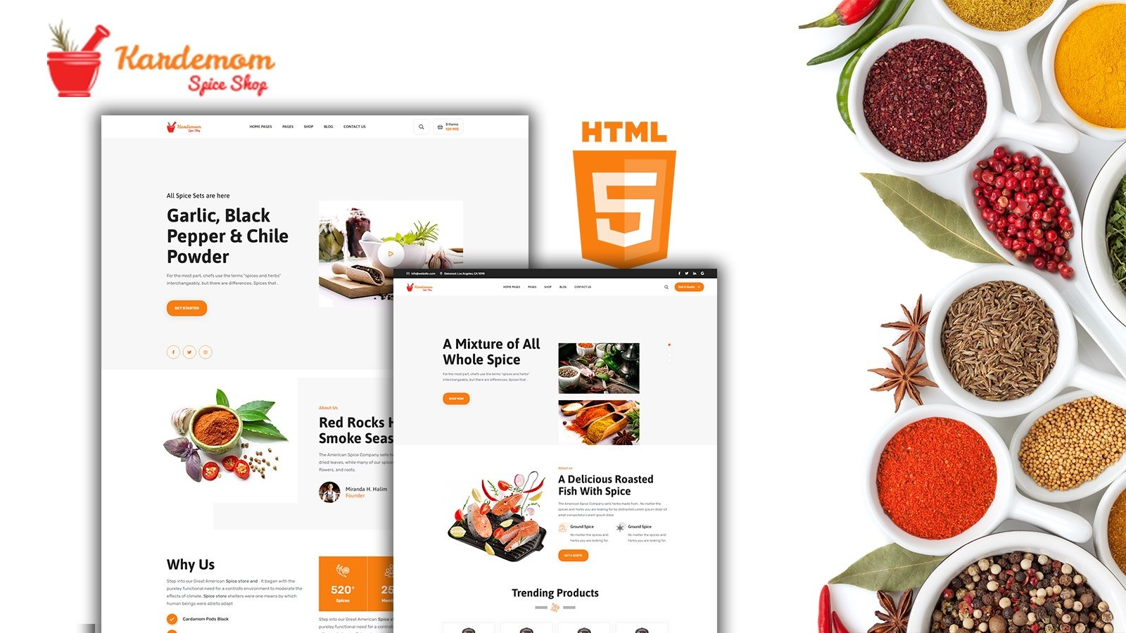 Kardemom Condiment and Spices Shop HTML5 Website Template