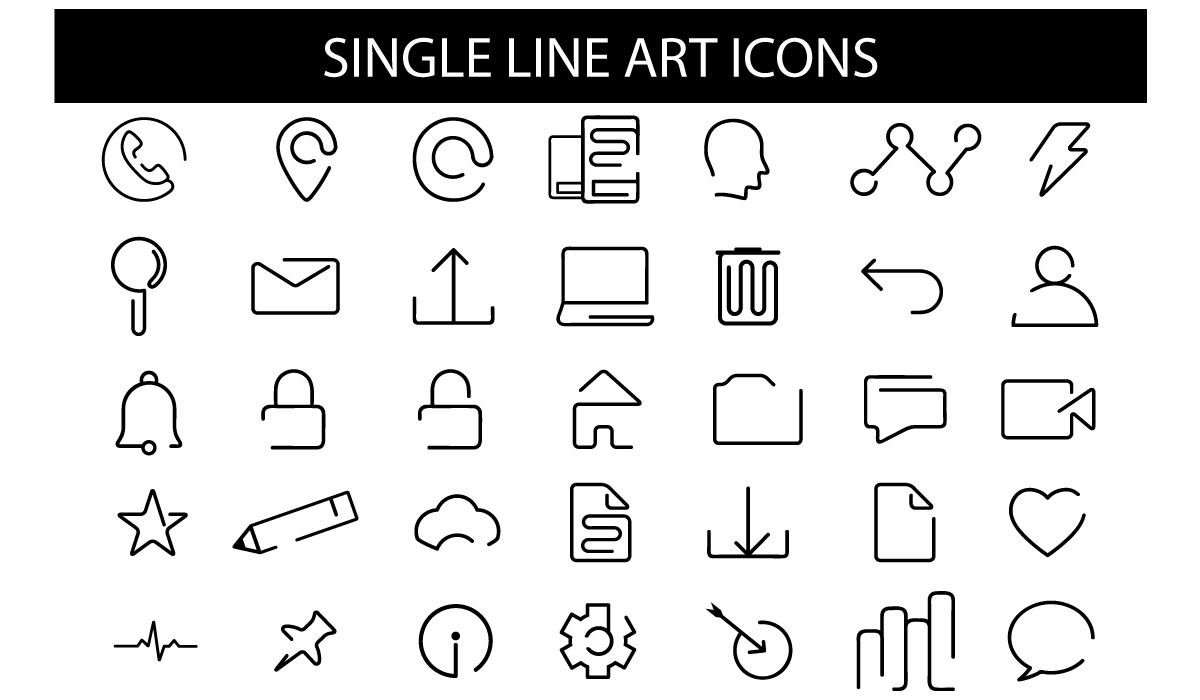 Single Line Art Icons Template #207853 - TemplateMonster