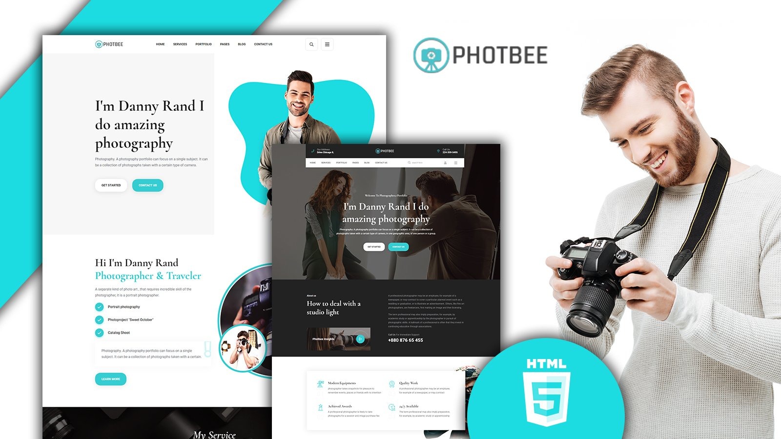 Modèle de site Web de photographe et de photographie Photbee
