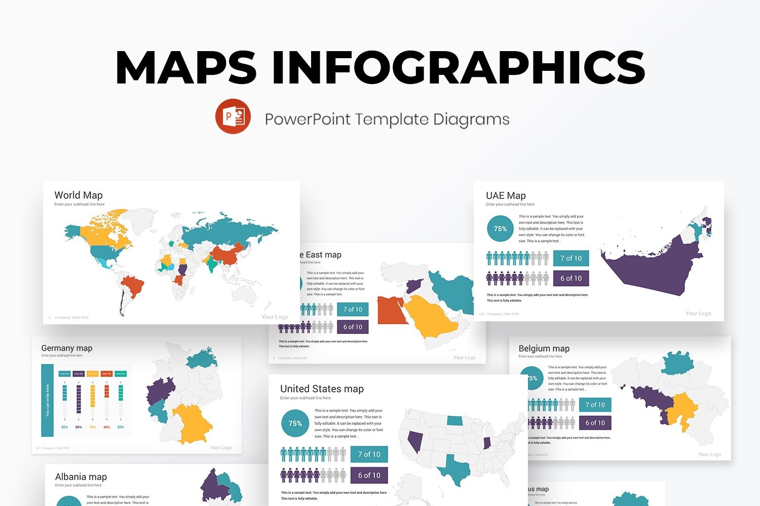 Maps PowerPoint Template infographics - TemplateMonster