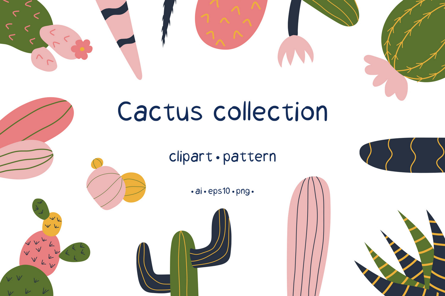Cactus Vector Clipart Collection EPS10 - TemplateMonster