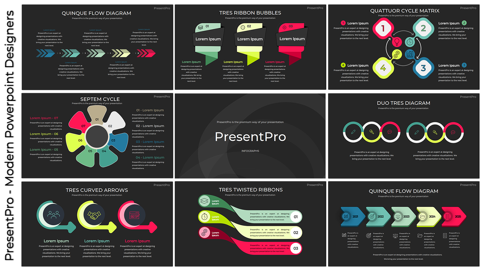 Moderne Premium-Professionelle PowerPoint-Präsentation - Infografiken