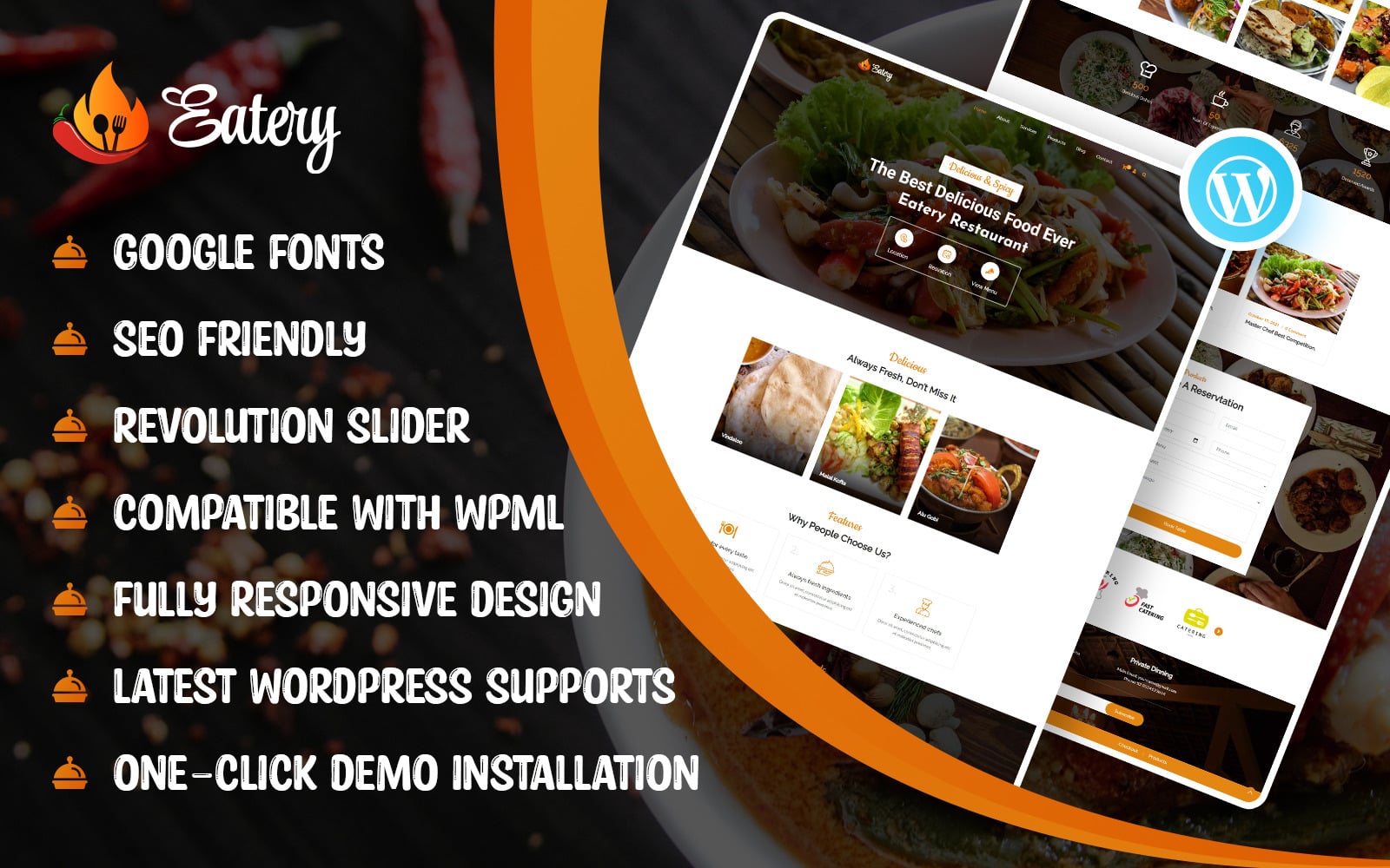Eatery - Restaurant WordPress Theme #209864 - TemplateMonster