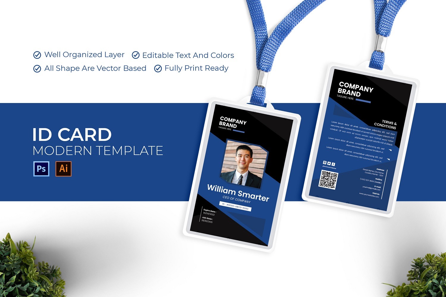 Brightful Black ID Card Template #209964 - TemplateMonster