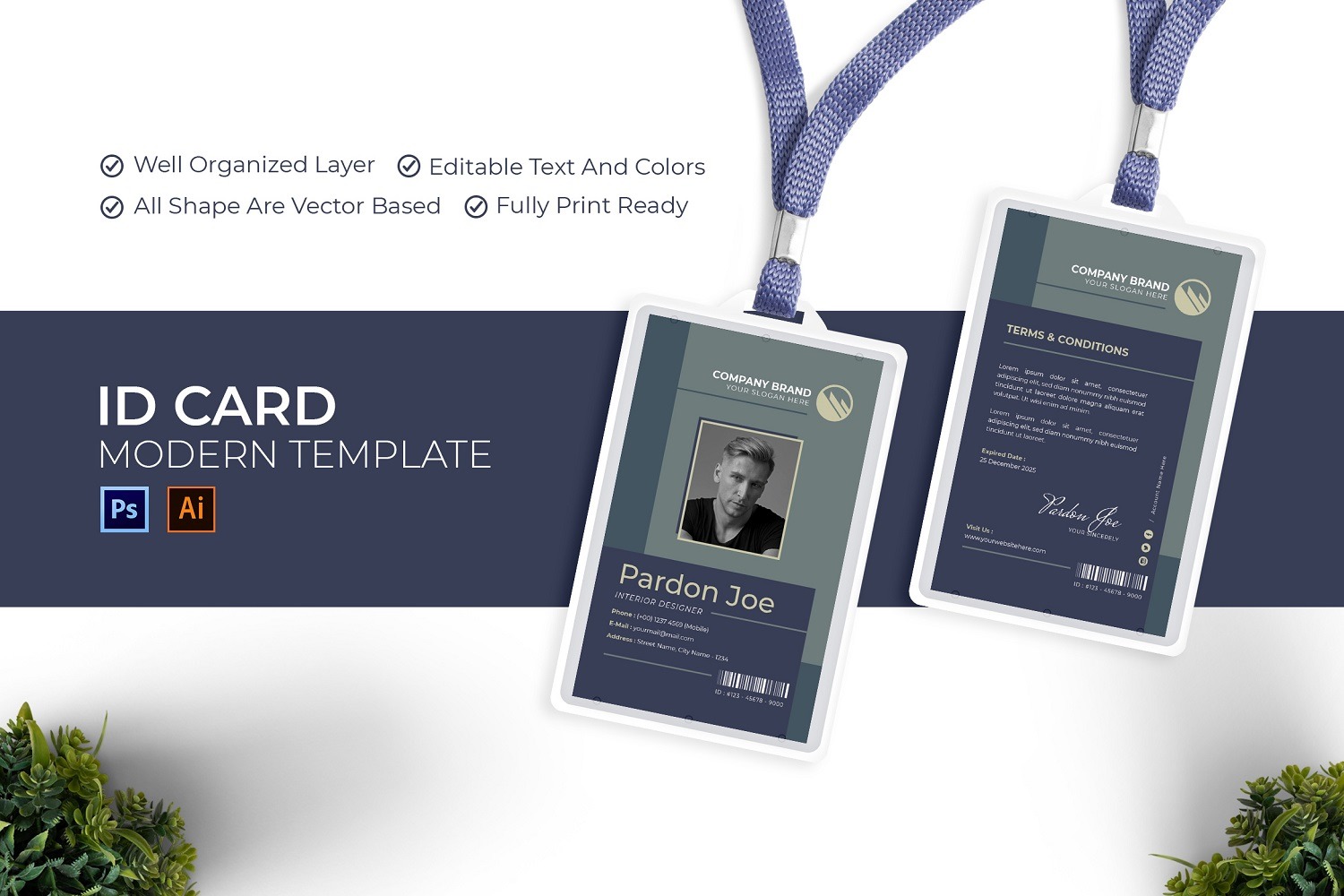 Vintage Matte ID Card Template #209970 - TemplateMonster