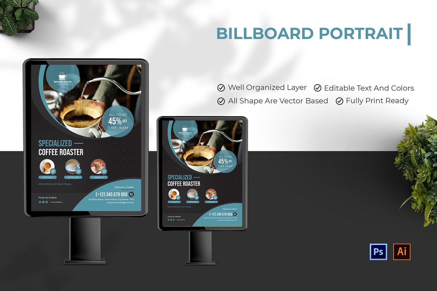 Special Coffee Roaster Billboard Portrait - TemplateMonster
