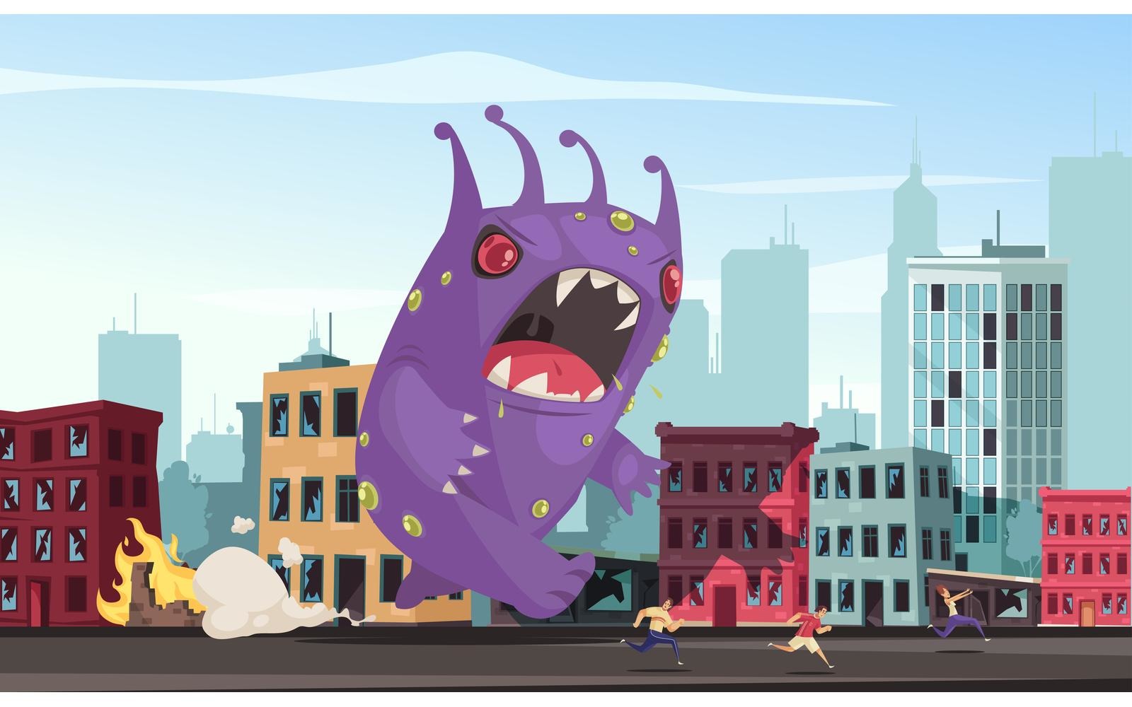 Monster Attacking-01 201012623 Vector Illustration Concept