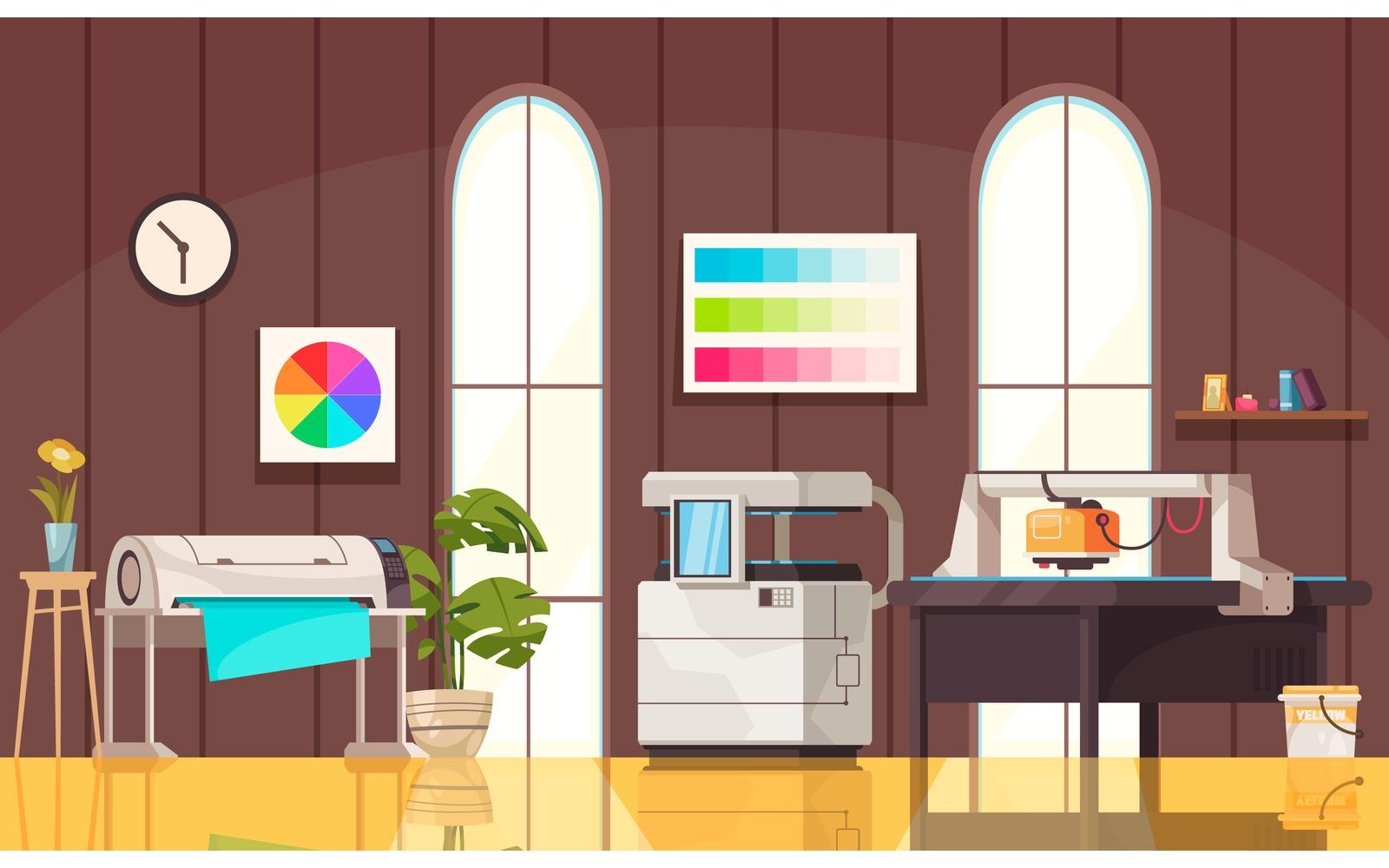 Printing House Polygraphy Illustration 210112631 Vector Illustration ...