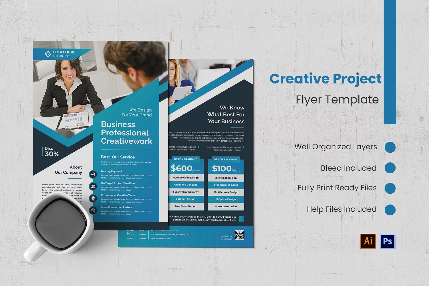 Creative Project Flyer Template #212340 - TemplateMonster