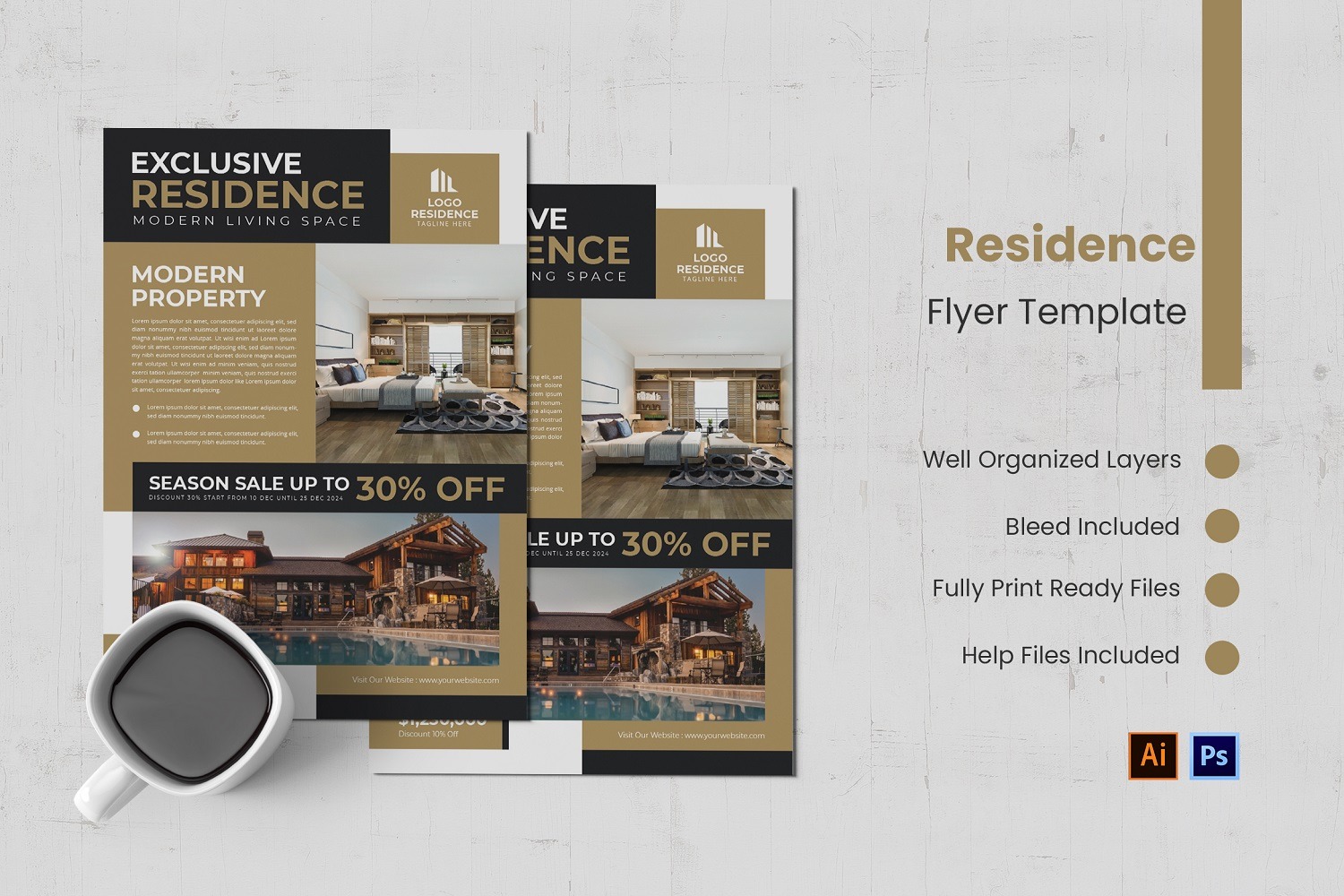 Exclusive Residence Flyer Template #212333 - TemplateMonster