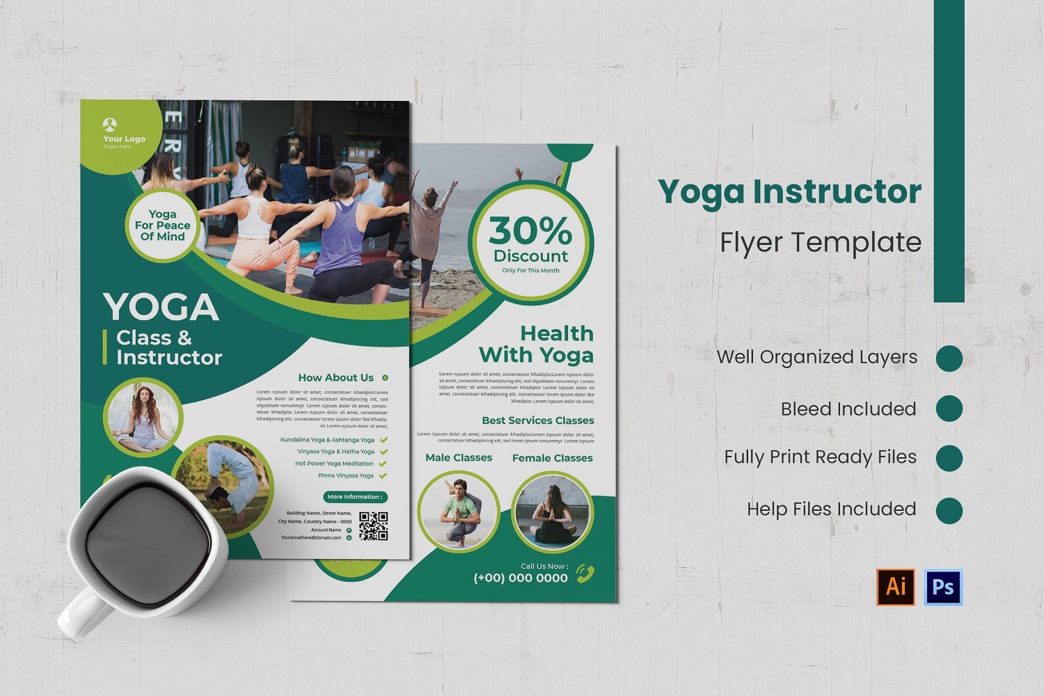 Yoga Instructor Flyer Template #212328 - TemplateMonster
