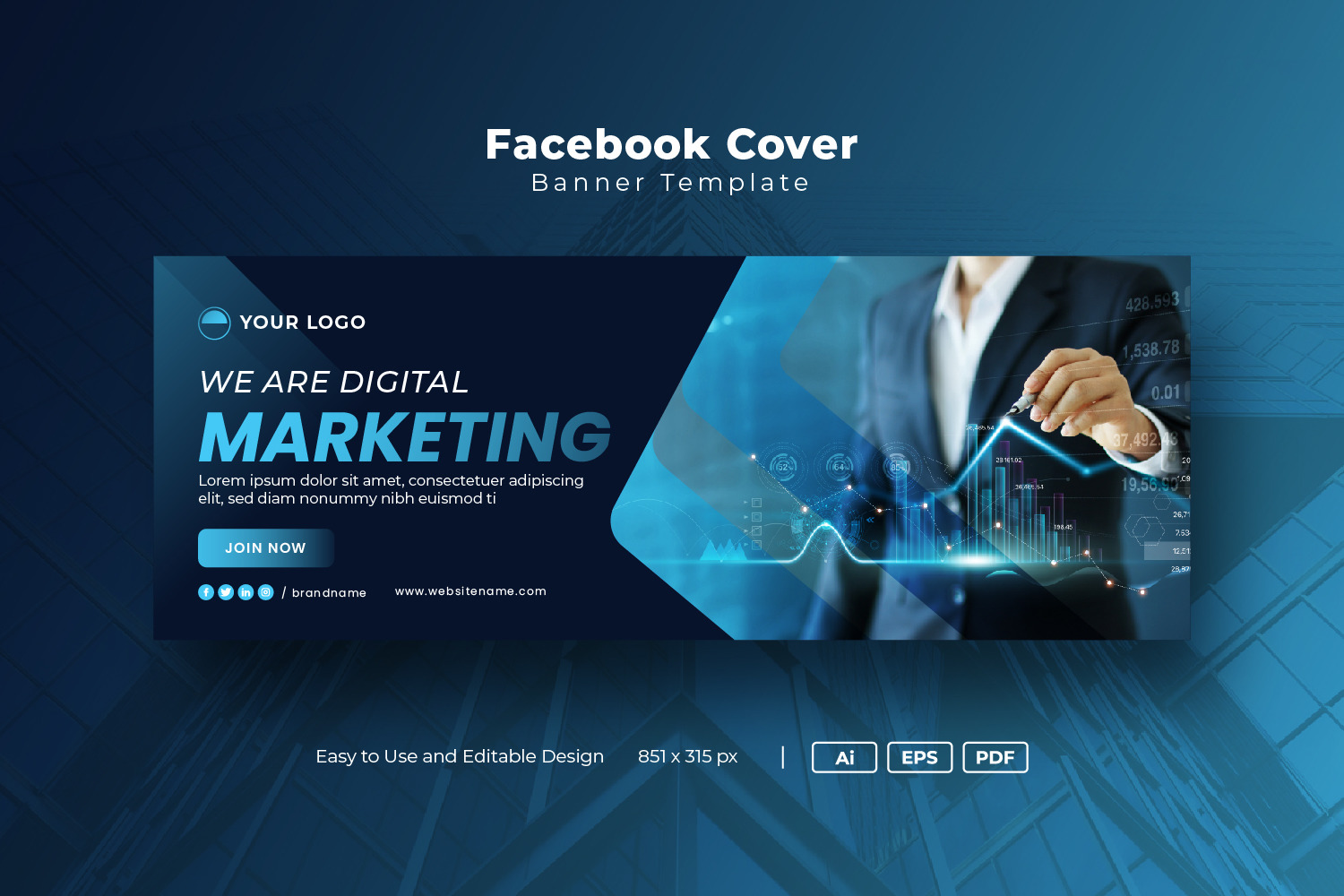 Facebook Cover Template For Digital Marketing Business