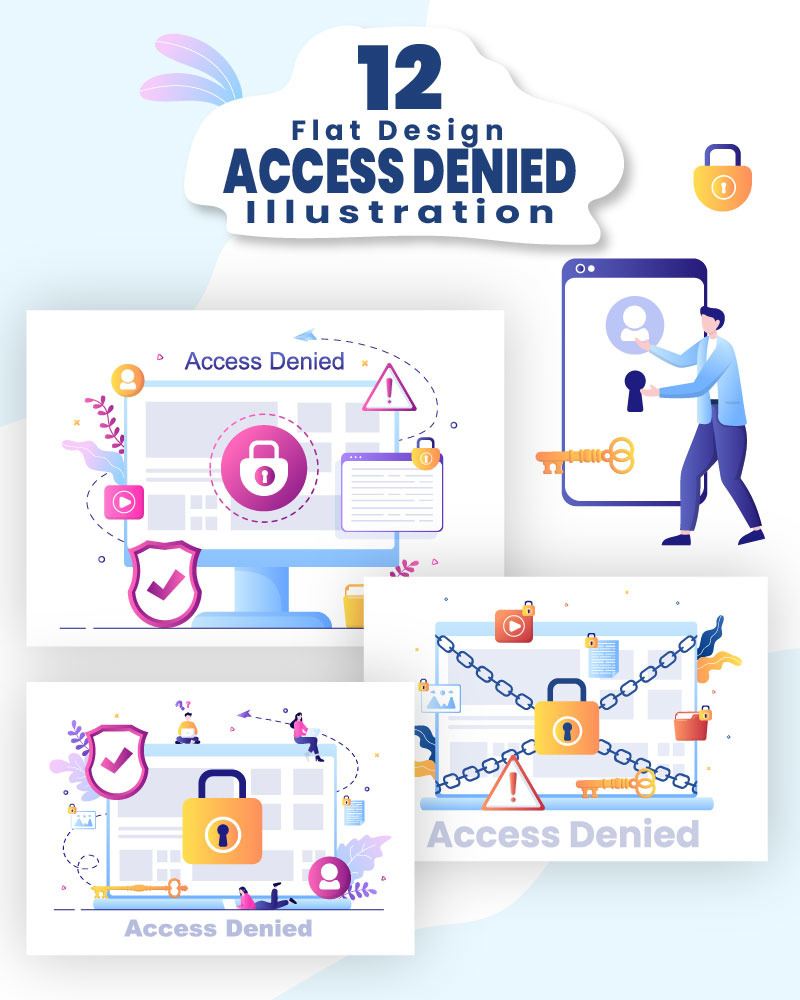 12 Login Access Denied Vector Illustration - TemplateMonster