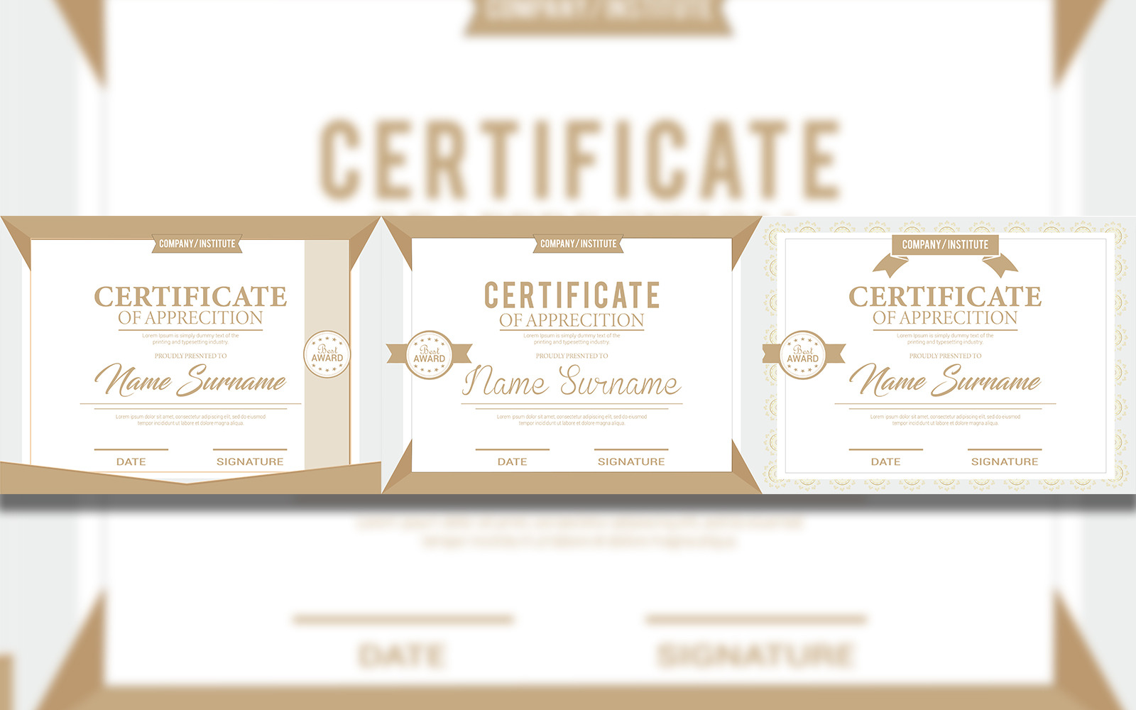 Modern and Corporate Certificate Template - TemplateMonster