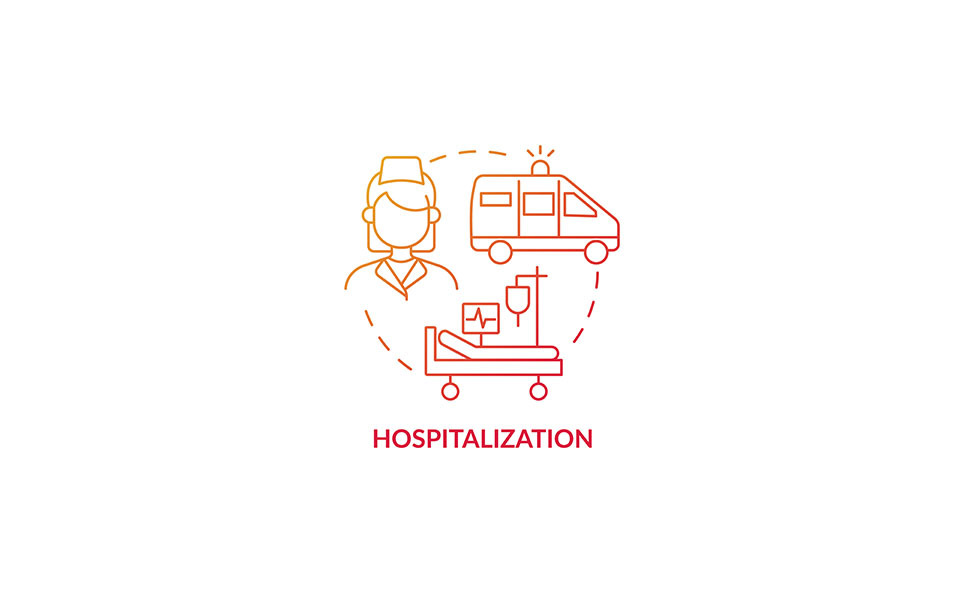 Hospitalization Red Gradient Concept Icon - TemplateMonster