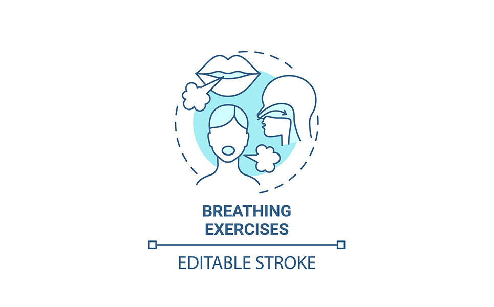 Breathing Exercises Blue Concept Icon - TemplateMonster