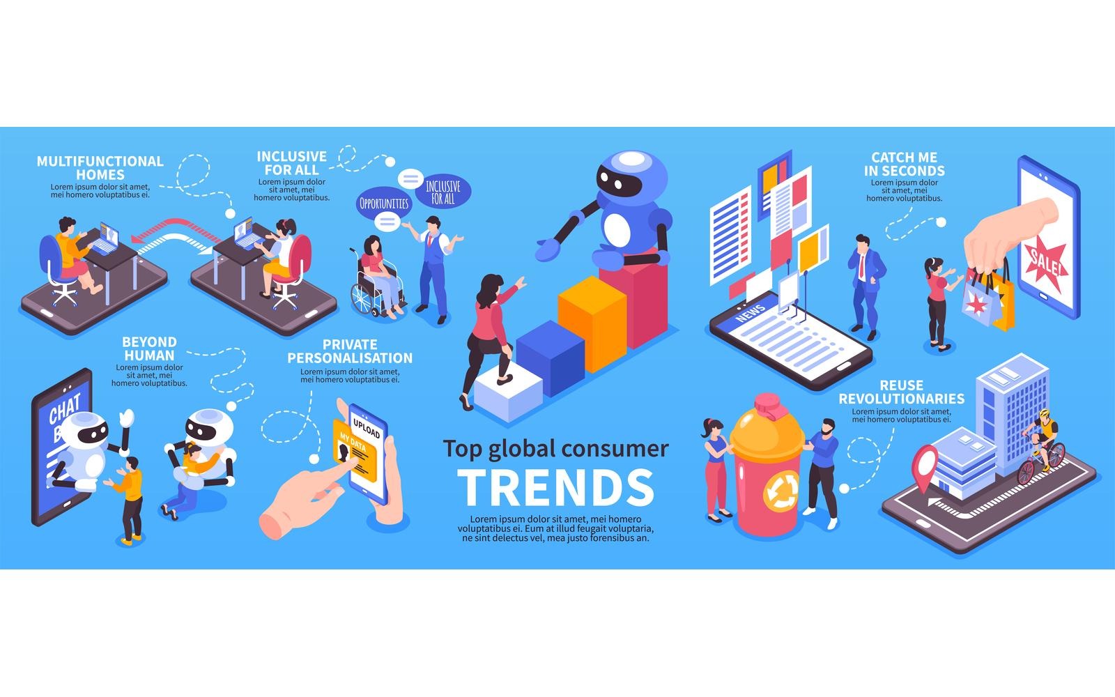 Isometric Global Consumer Trends Infographics 201012125 Vector ...