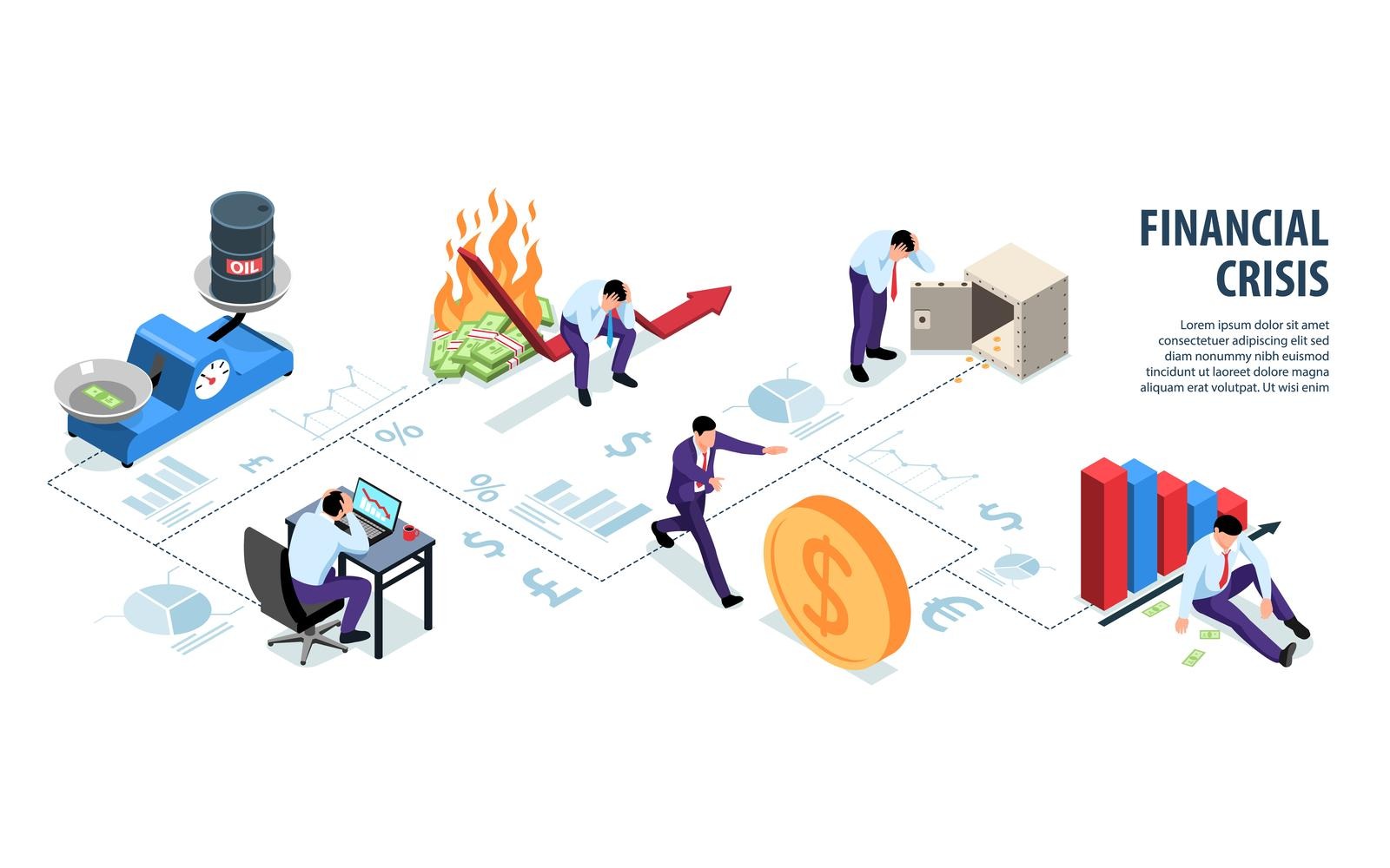 Isometric World Financial Crisis Infographics 201010504 Vector ...