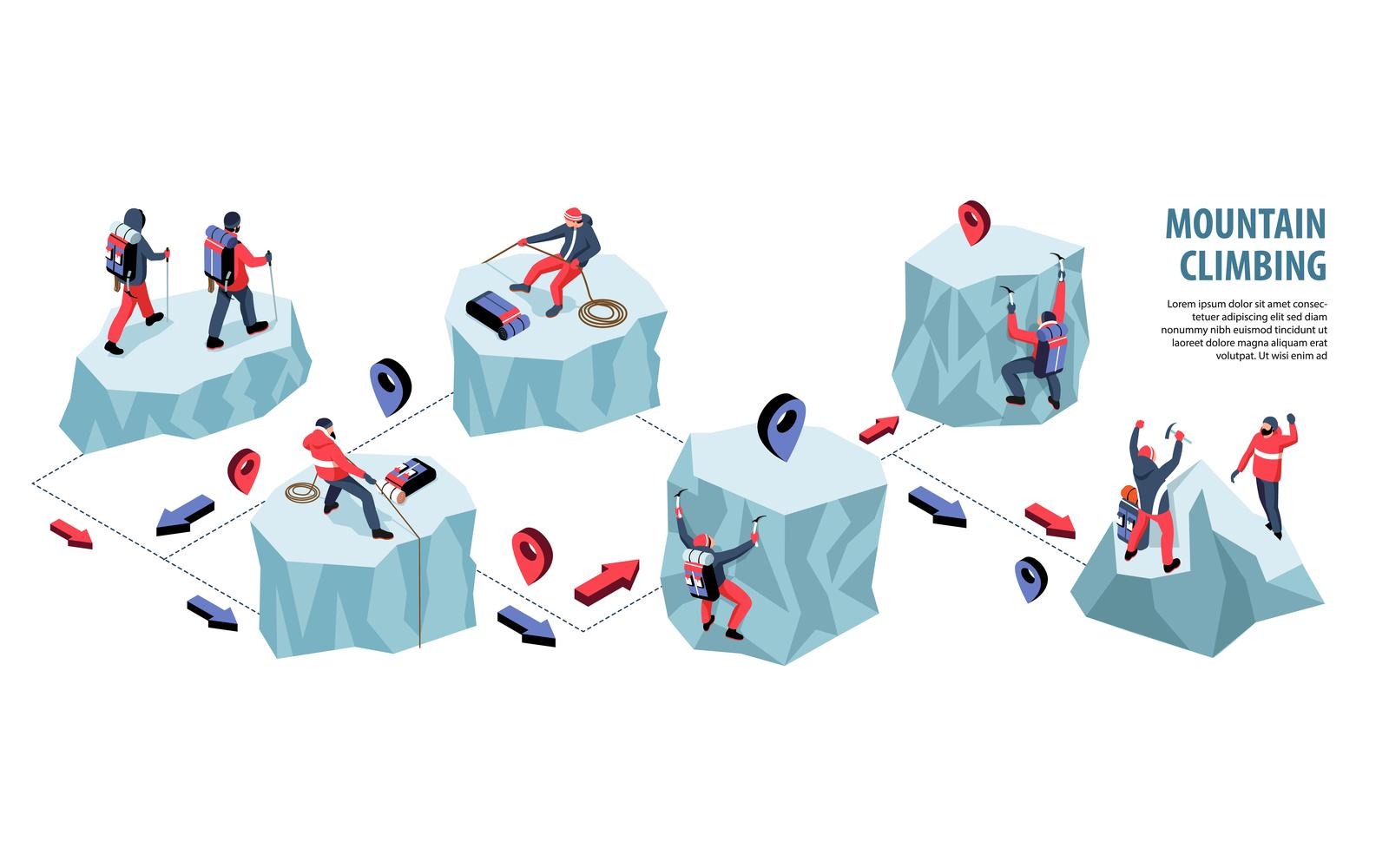 Isometric Climbing Infographics 201110501 Vector Illustration Concept