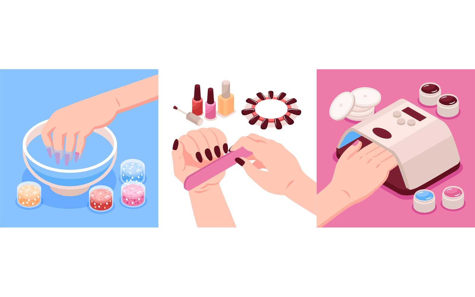 Isometric Nails Manicure Design Concept 201112109 Vector Illustration ...