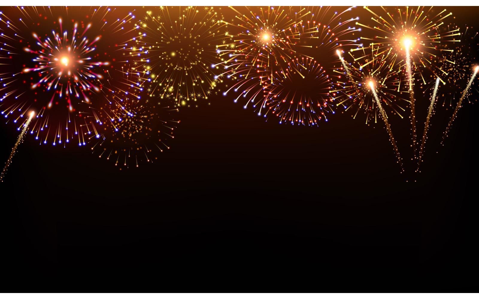 Pyrotechnics Fireworks Realistic Background 201121120 Vector ...