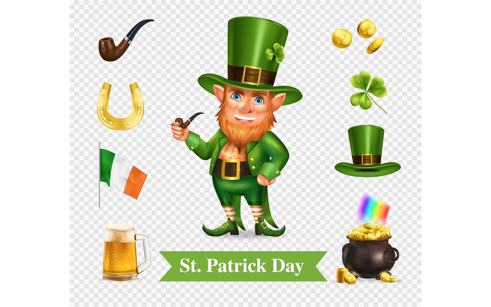 Realistic Patrick Day Transparent Set 201130533 Vector Illustration Concept