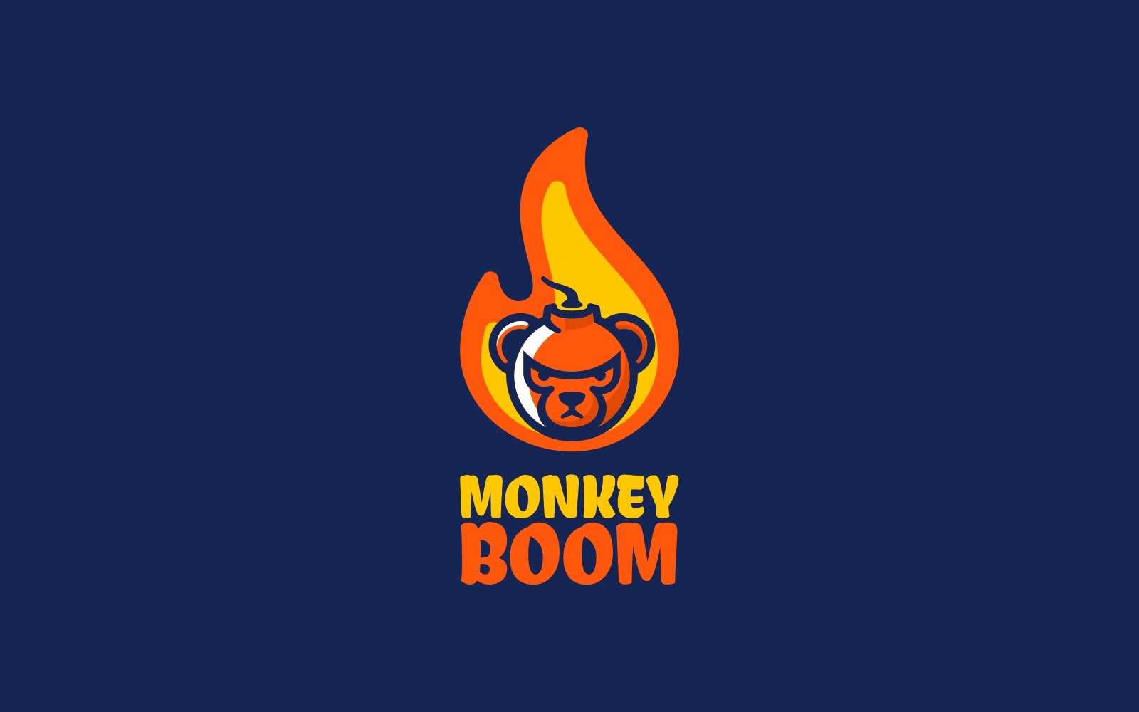 Monkey Boom Simple Mascot Logo #215408 - TemplateMonster