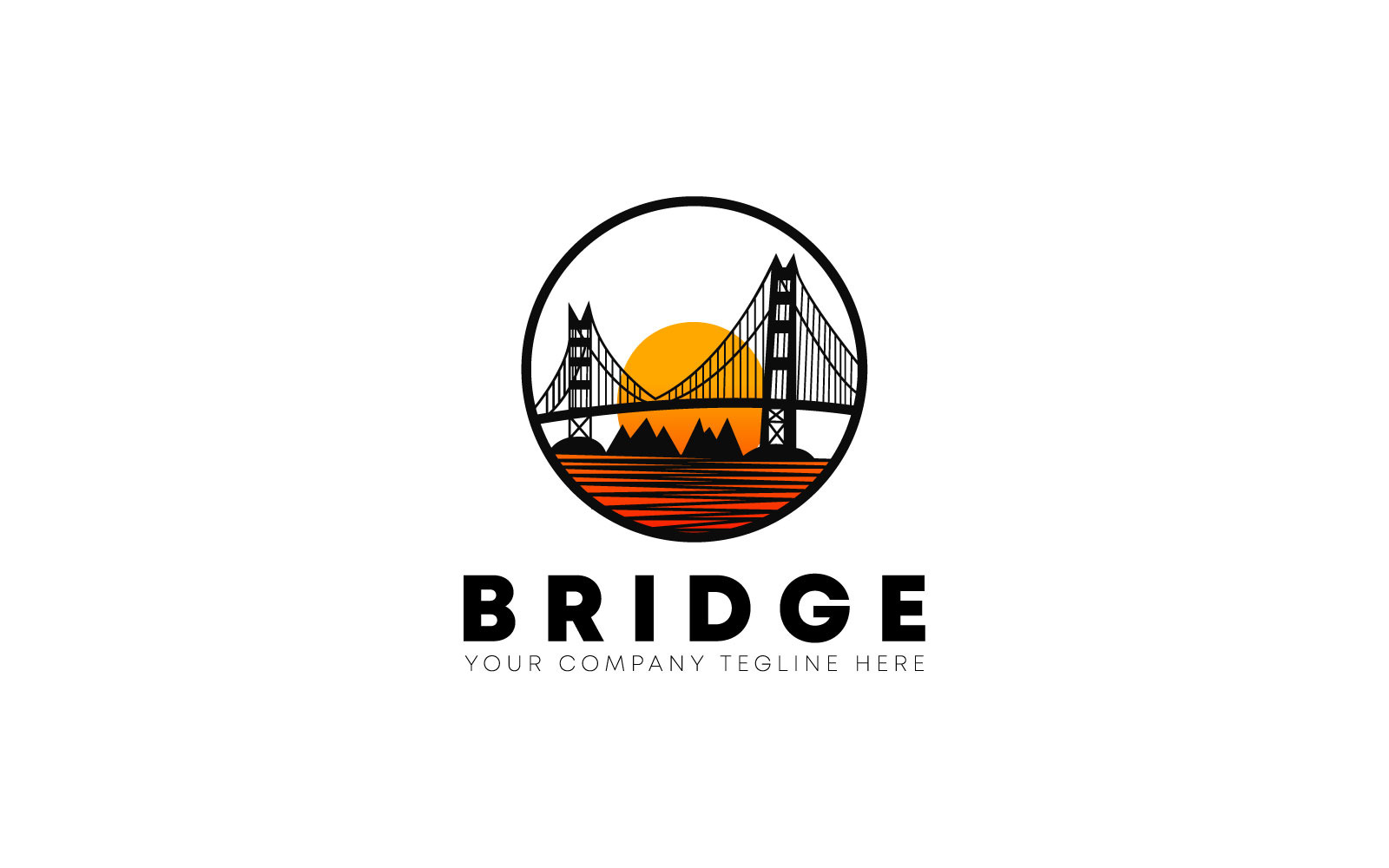 Creative Bridge Logo Design Template - TemplateMonster