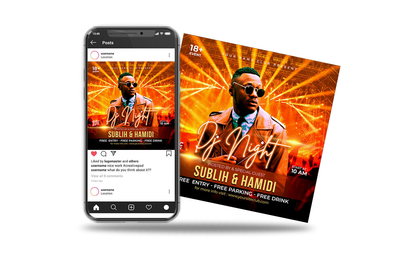 Night party club event template #216657 - TemplateMonster