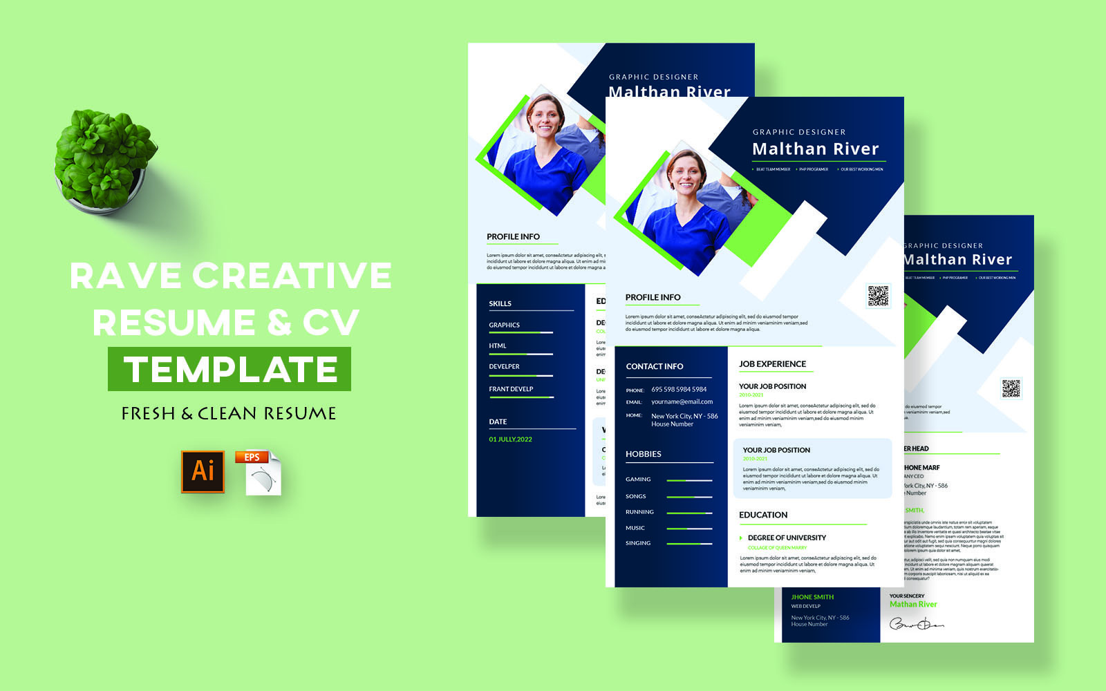 Rave Creative Resume and CV Template - TemplateMonster