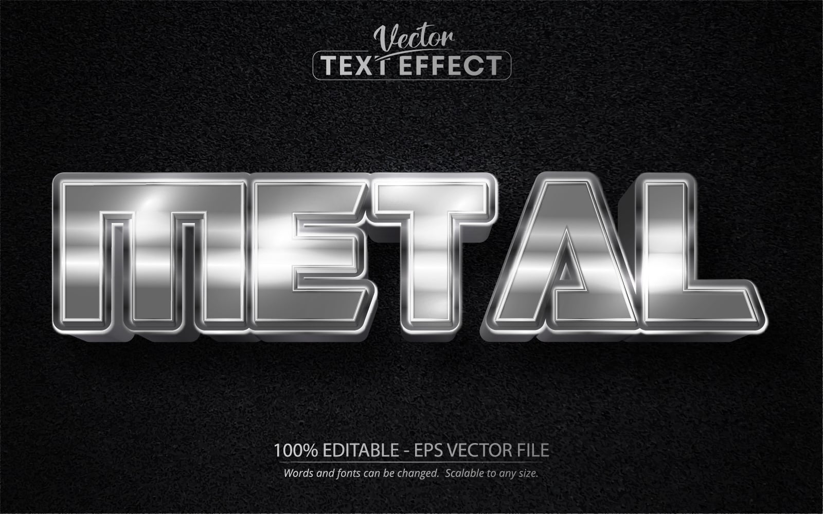 Metal - Silver Style Editable Text Effect, Font Style, Graphics ...
