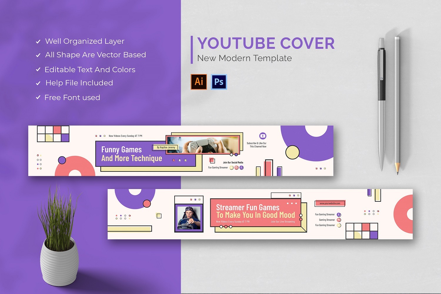 Streamer Games Youtube Cover #217978 - TemplateMonster