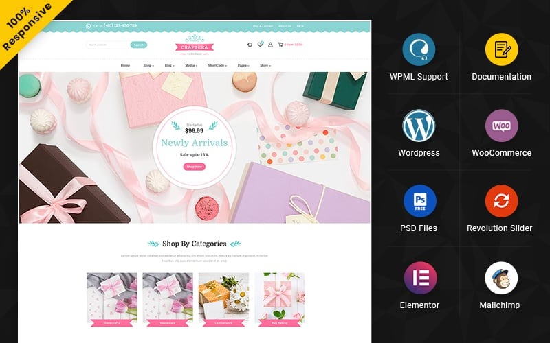 Craftera - Multipurpose Elementor Responsive WooCommerce Theme