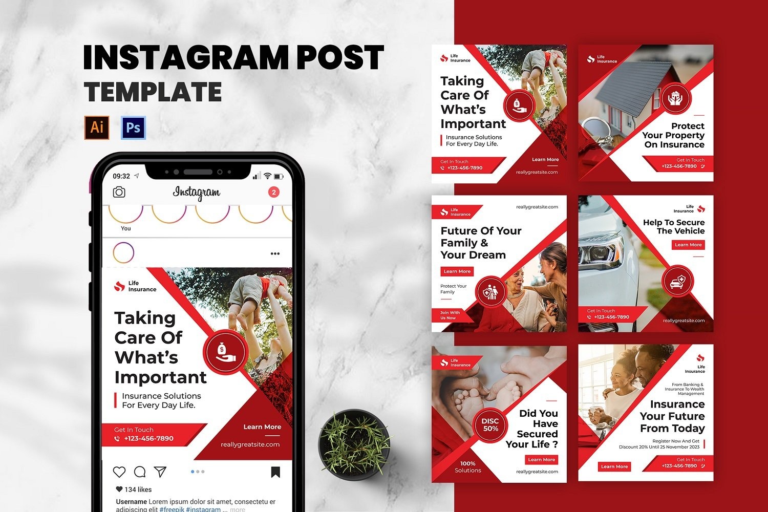 Life Insurance Instagram Post #218620 - TemplateMonster