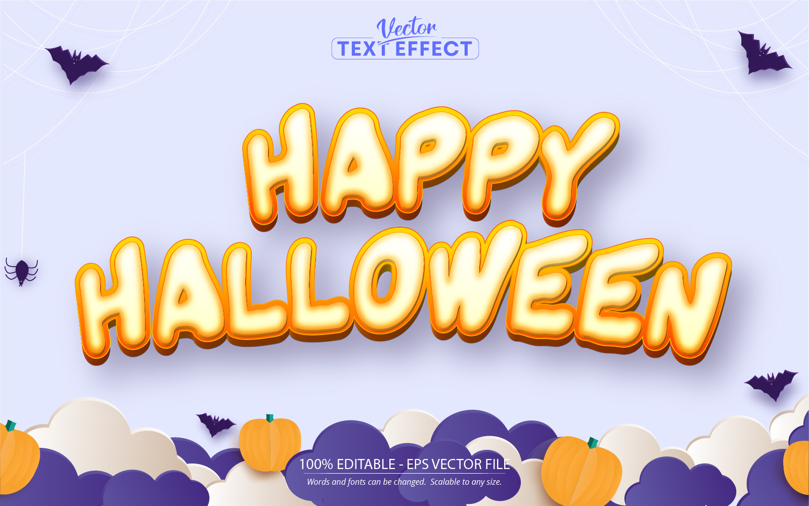Happy Halloween - Cartoon Style, Editable Text Effect, Font Style ...