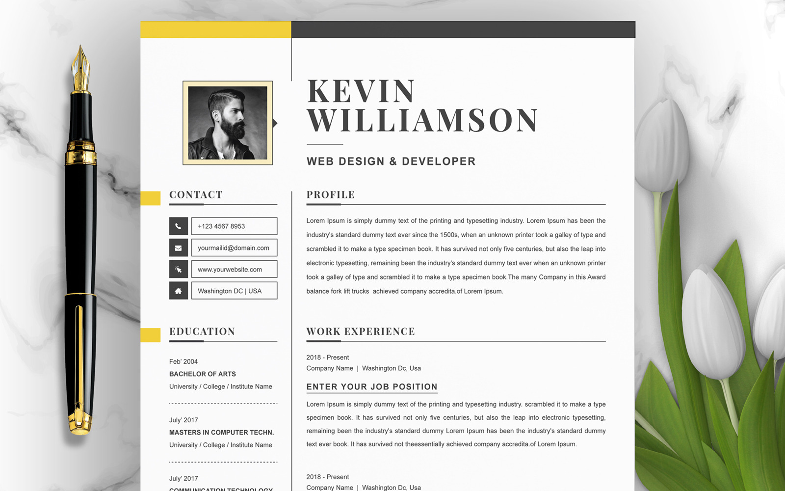 Kevin Williamson / Resume Template #218816 - TemplateMonster