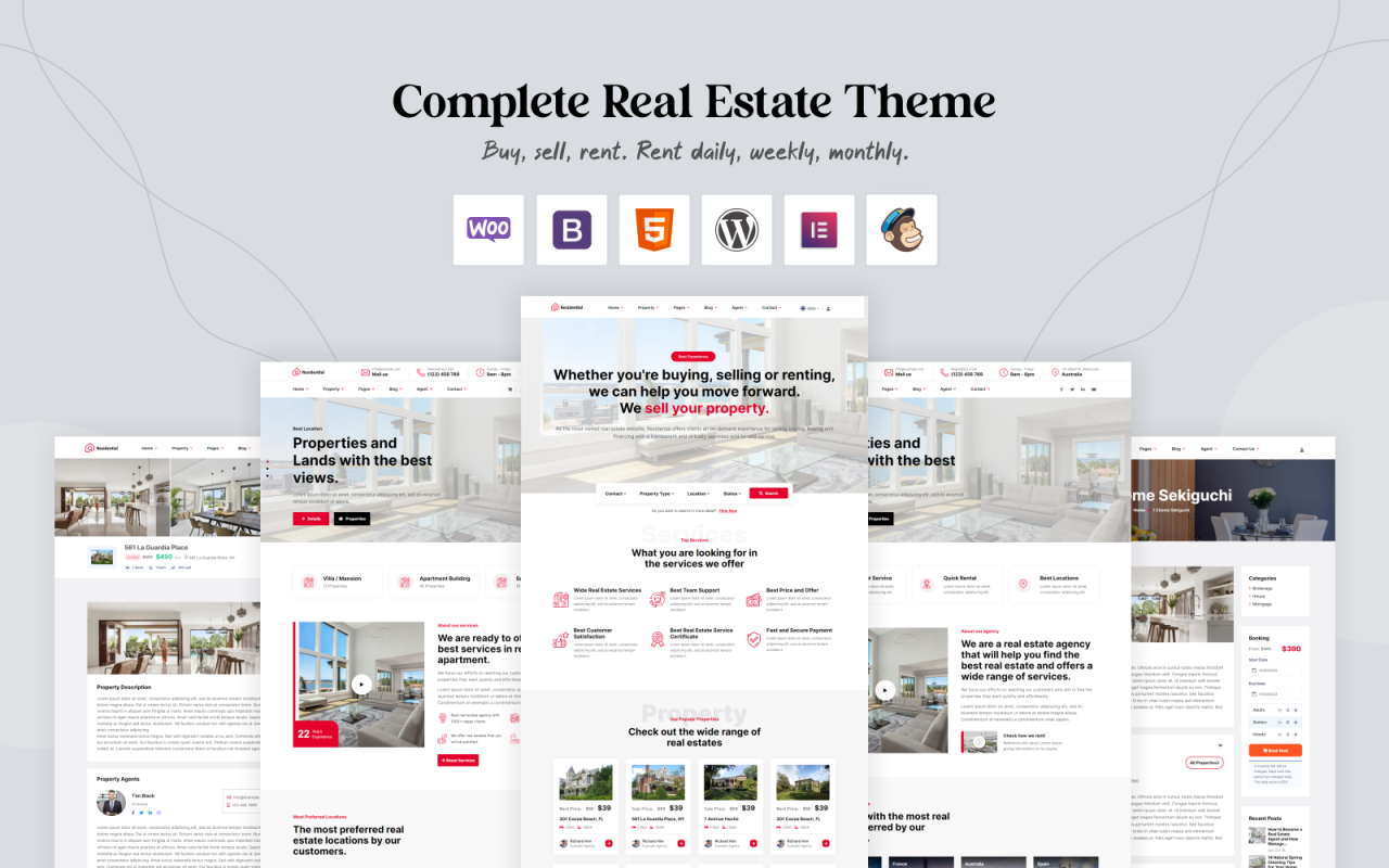 Residential Real Estate WordPress Theme - TemplateMonster