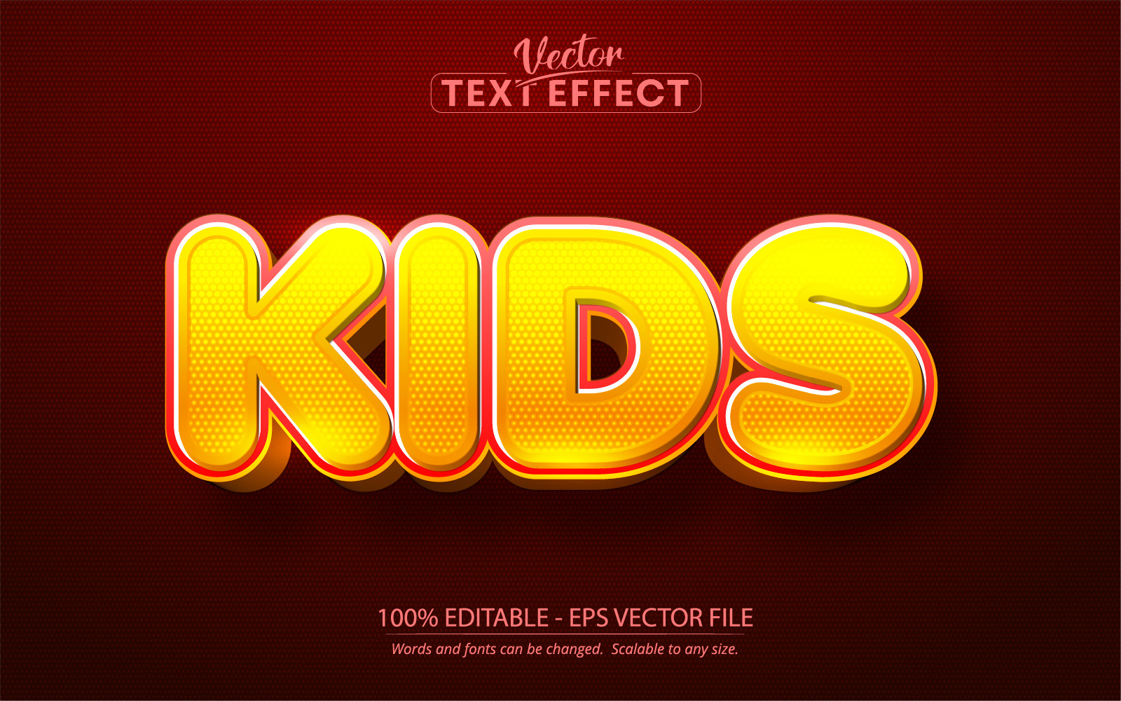 Kids - Yellow Color Cartoon Style, Editable Text Effect, Font Style ...