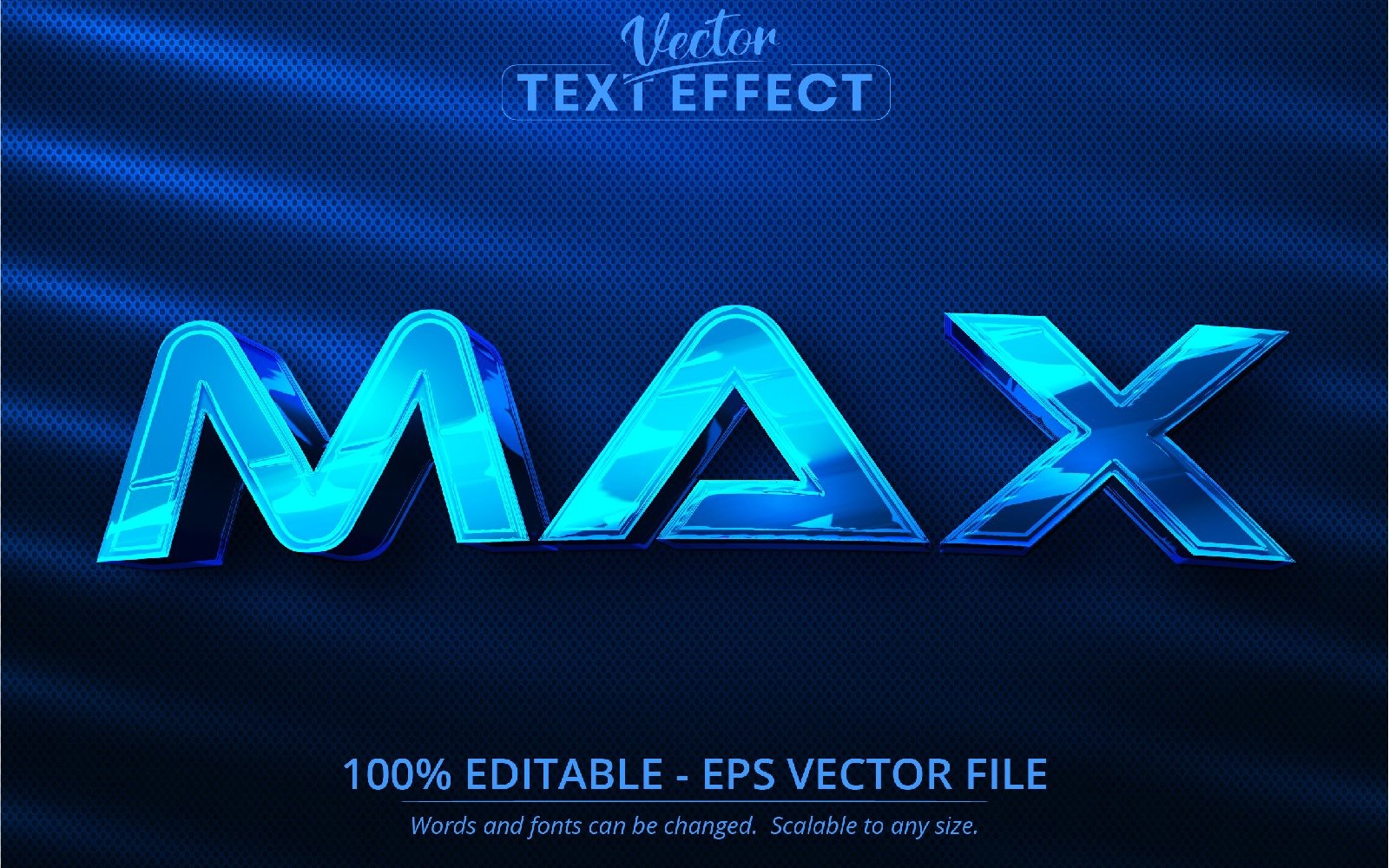 Max - Blue Metallic Color, Editable Text Effect, Font Style, Graphics ...