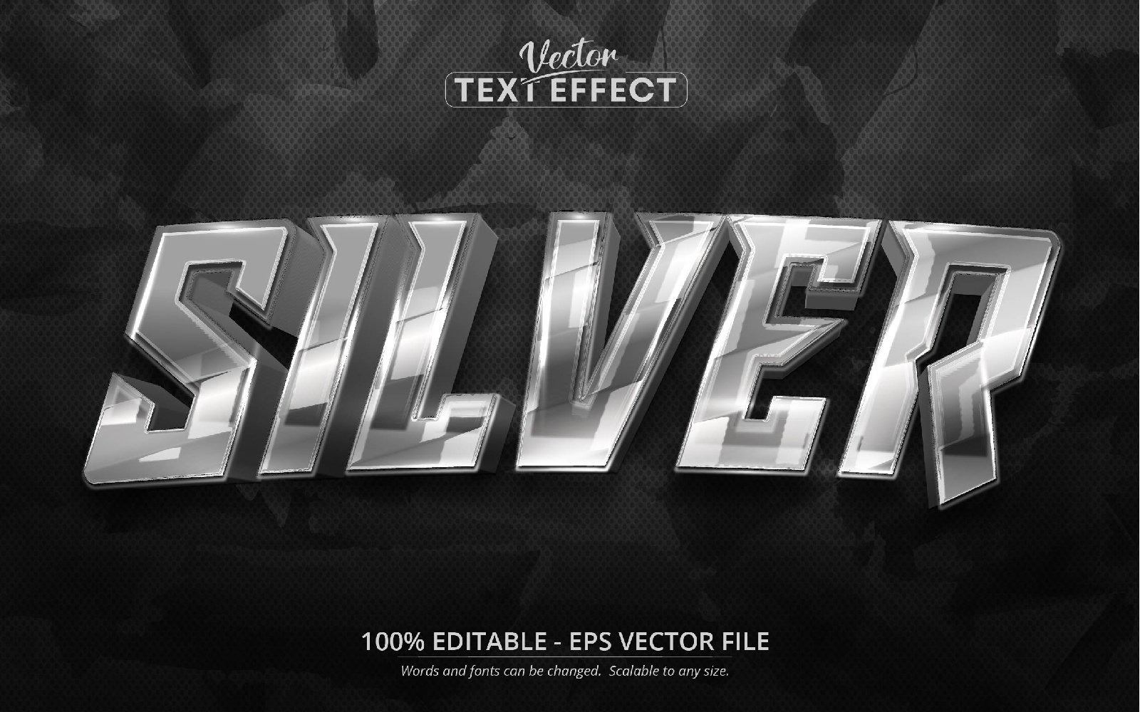 Silver - Dark Silver Style, Editable Text Effect, Font Style, Graphics ...
