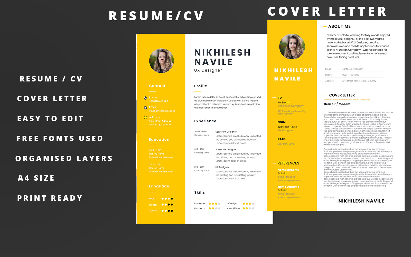 Nicky Navile - CV Resume Template #219597 - TemplateMonster