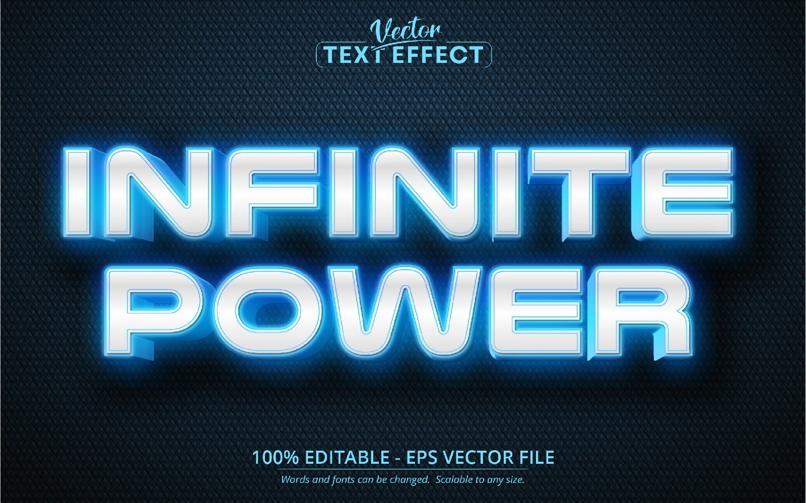 Infinite Power - Neon Glowing Style, Editable Text Effect, Font Style ...