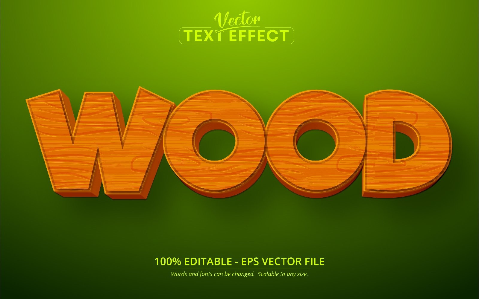 Wood - Editable Text Effect, Cartoon And Game Font Style, Graphics ...