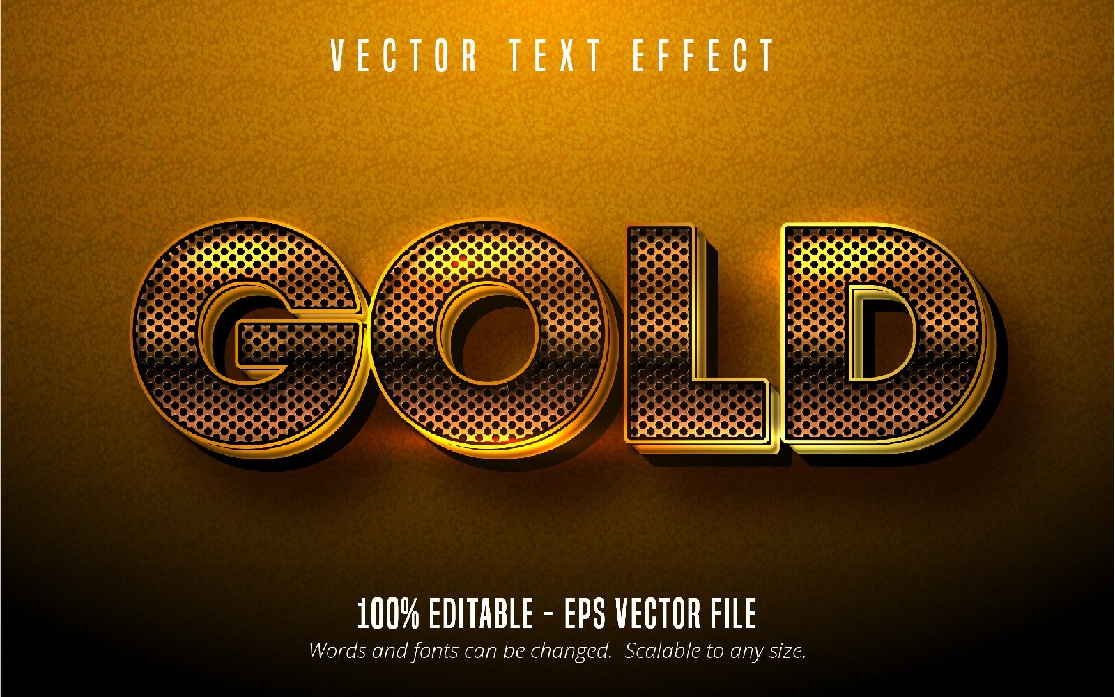 Gold - Editable Text Effect, Shiny Gold Dots Textured Font Style ...